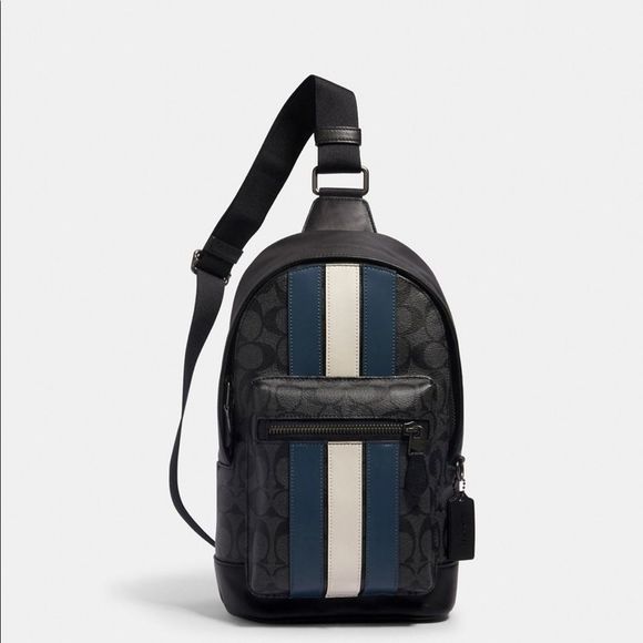 Coach | Bags | Coach Mens West Pack In Signature Canvas With Varsity ...
